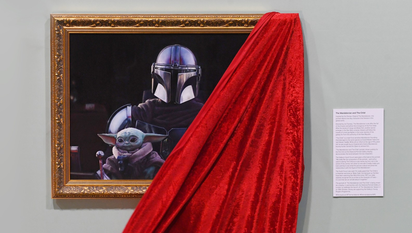 The Mandalorian and Child oil painting unveiled at National Portrait ...