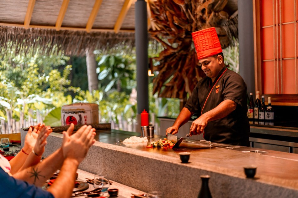 Dine hard: Maldives resort opens jungle cinema with Teppanyaki for ...
